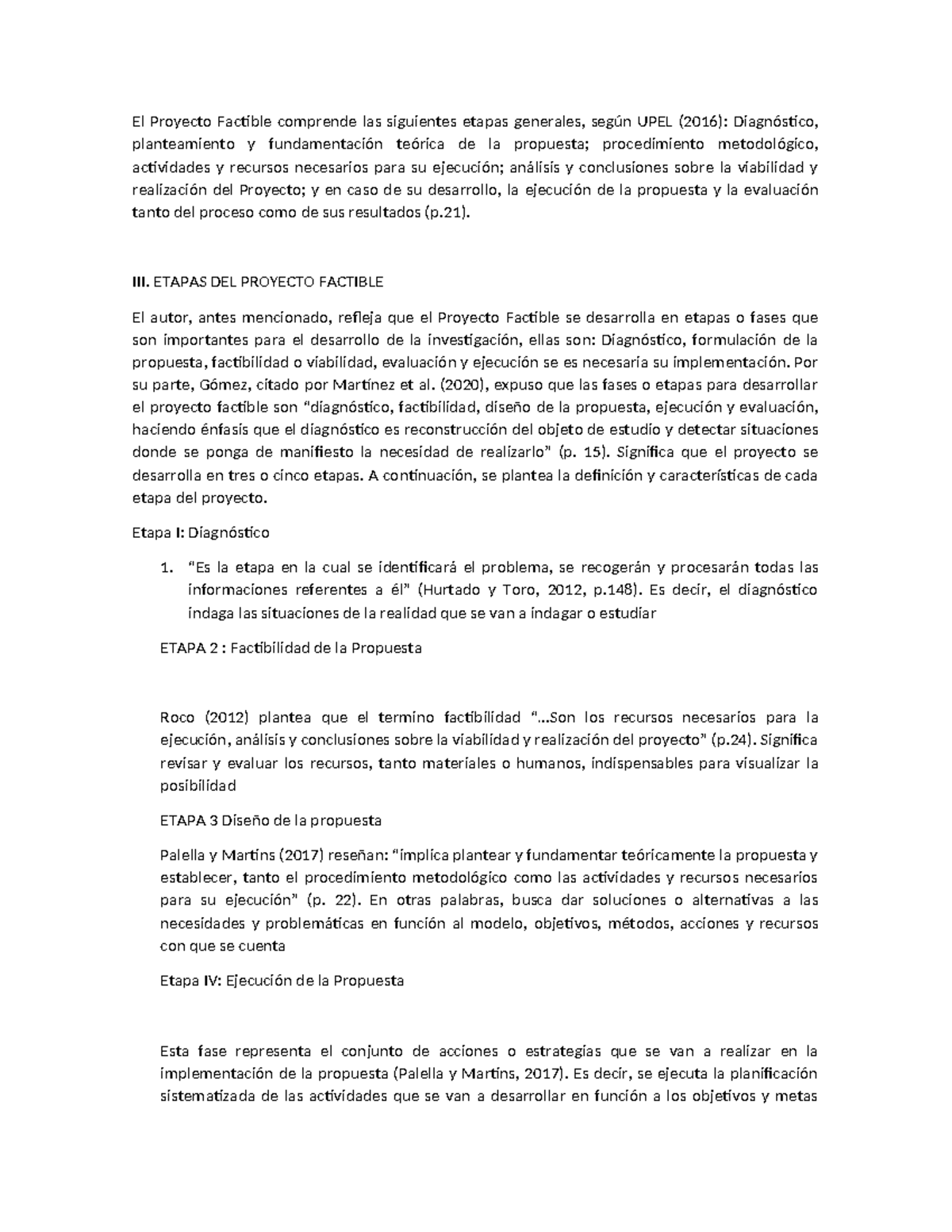 El Proyecto Factible Resumen - El Proyecto Factible comprende las ...