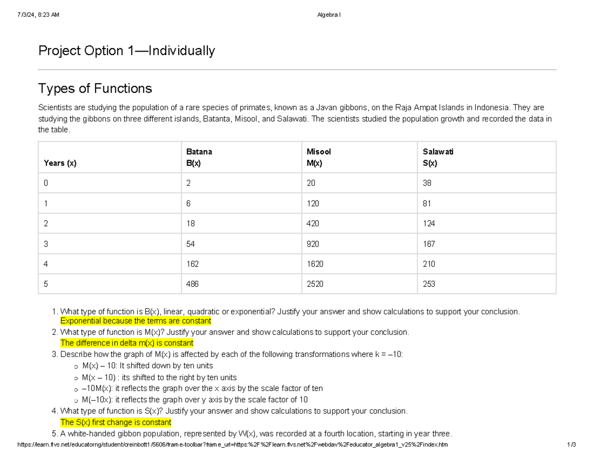 Educator - Educator Ui functions 1 - 7/3/24, 8:23 AM Algebra I - Studocu