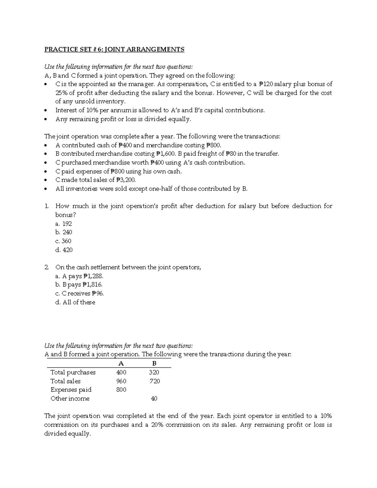 Practice materials (Advanced Financial Accounting and Reporting ...