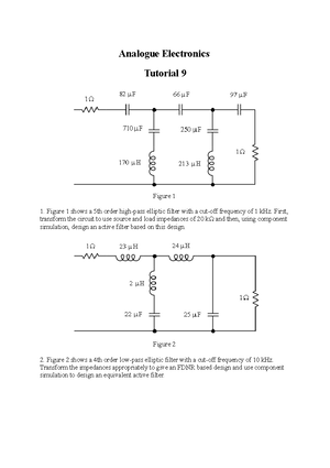 Tutorial 2 - Analogue Electronics Tutorial 2 The power amplifier circuit in the figure uses an ...