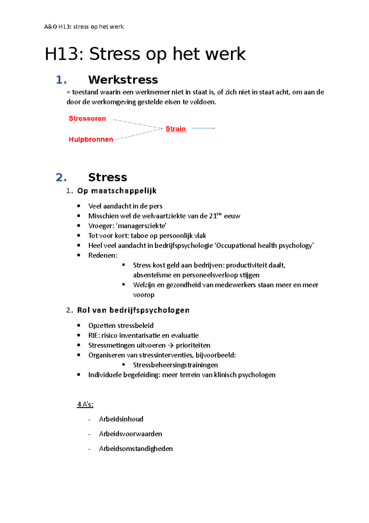CompetentieVerkenning 2 arbeid- en organisatie psychologie stress op ...