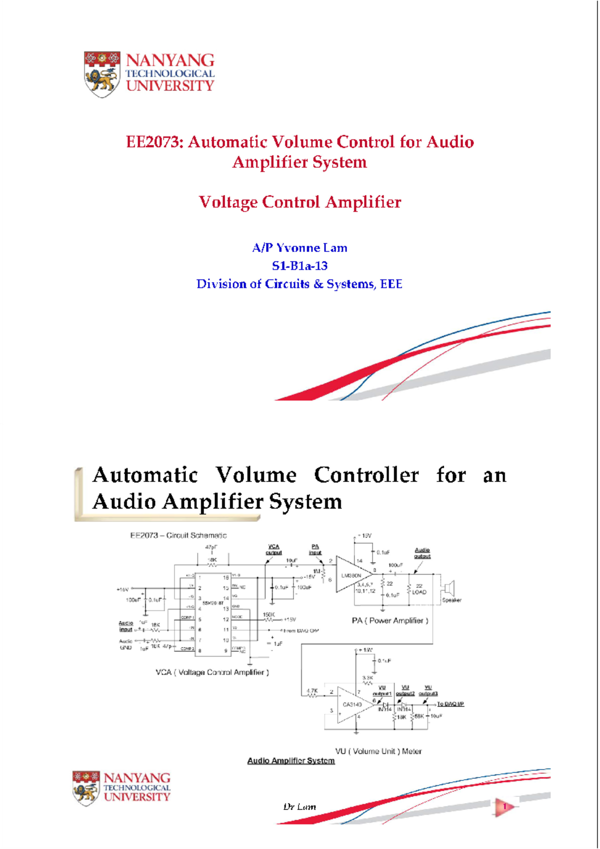 Lec (Lam) - Lecture notes for Intro to EEE Design and Project - EE2073 ...
