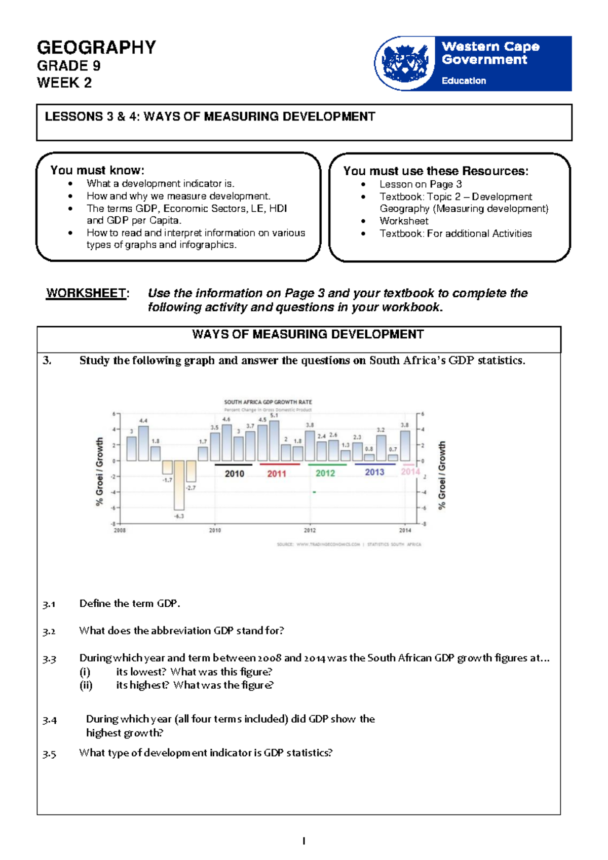 Grade-09- Lessons WEEK-2 WAYS-OF- Measuring- Development - 1 GEOGRAPHY ...