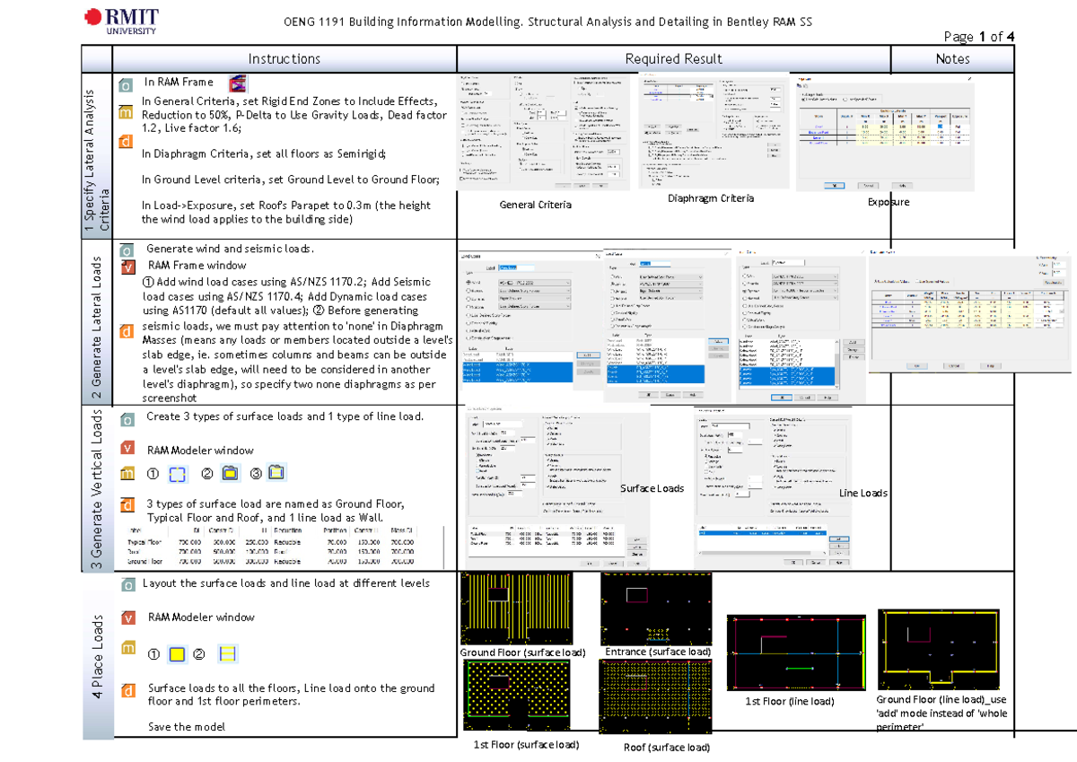 Week 6 Instructions RAM Structural Analysis & Design - OENG 1191 ...