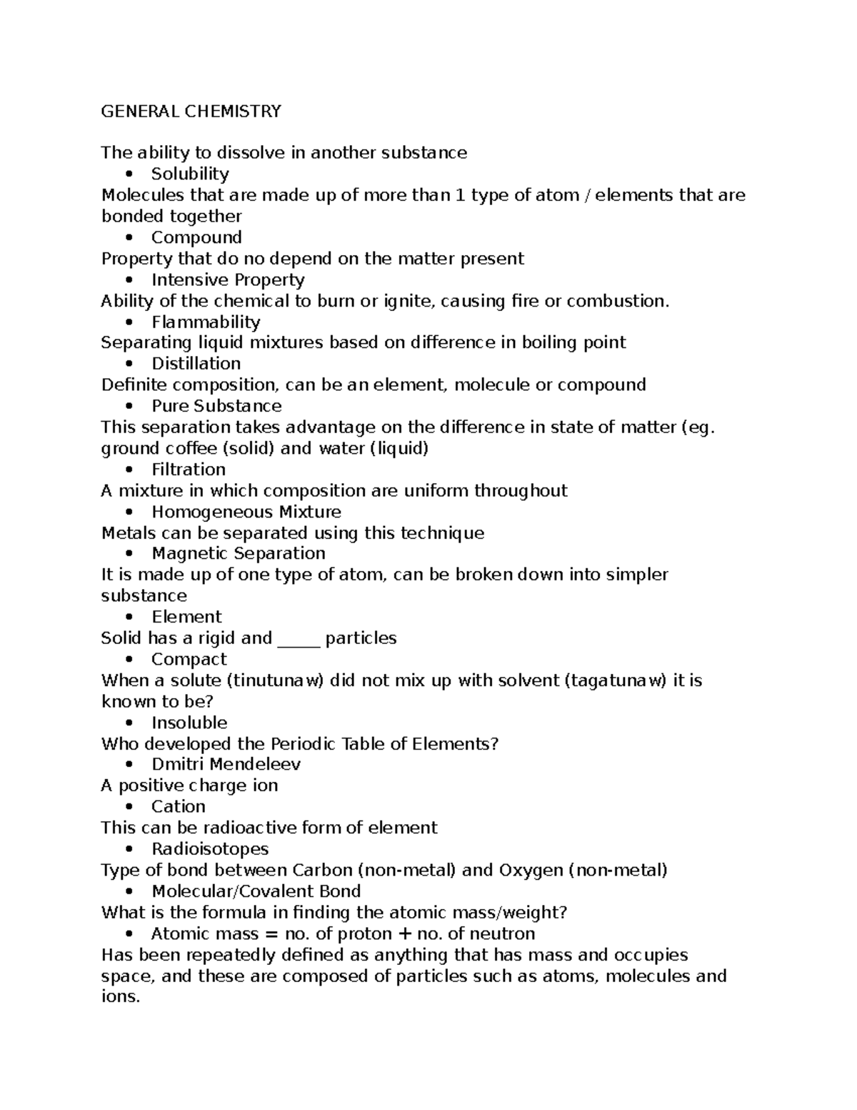 Gneral CHEM - This notes is a combination of lecture note and ...