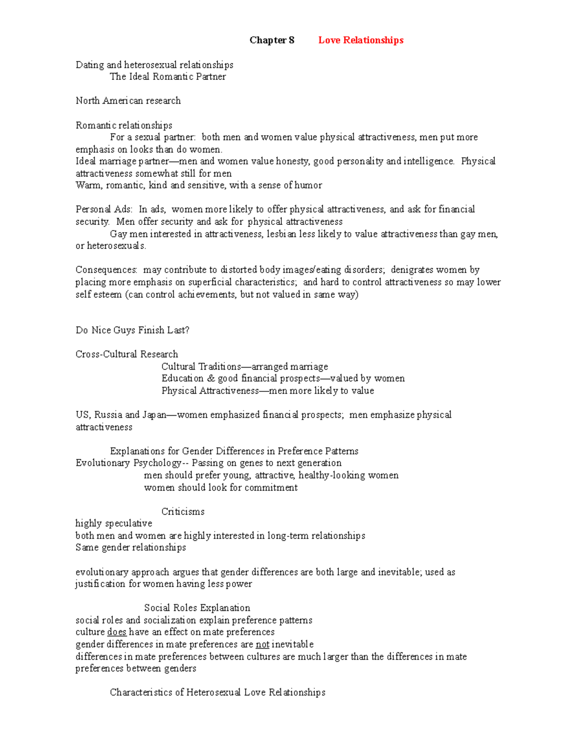 Ch08 Love Relationships - Chapter 8 Love Relationships Dating and ...