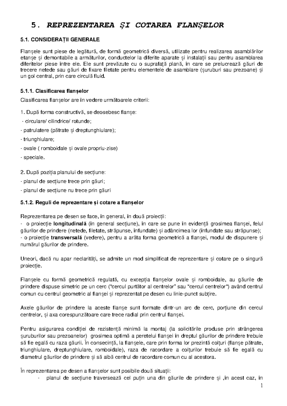 Cursul 5 Reprezentarea si cotarea flanselor - 5. REPREZENTAREA ȘI COTAREA FLANȘELOR 5 ...