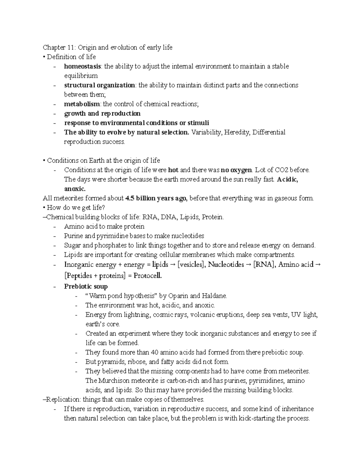 Evo Exam 3 SG - Evolution exam 3 study guide - Chapter 11: Origin and ...