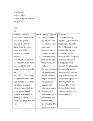 KOM2 TASK 5 Analyzing Alignment - KOM2 TASK 5: ANALYZING ALIGNMENT ...