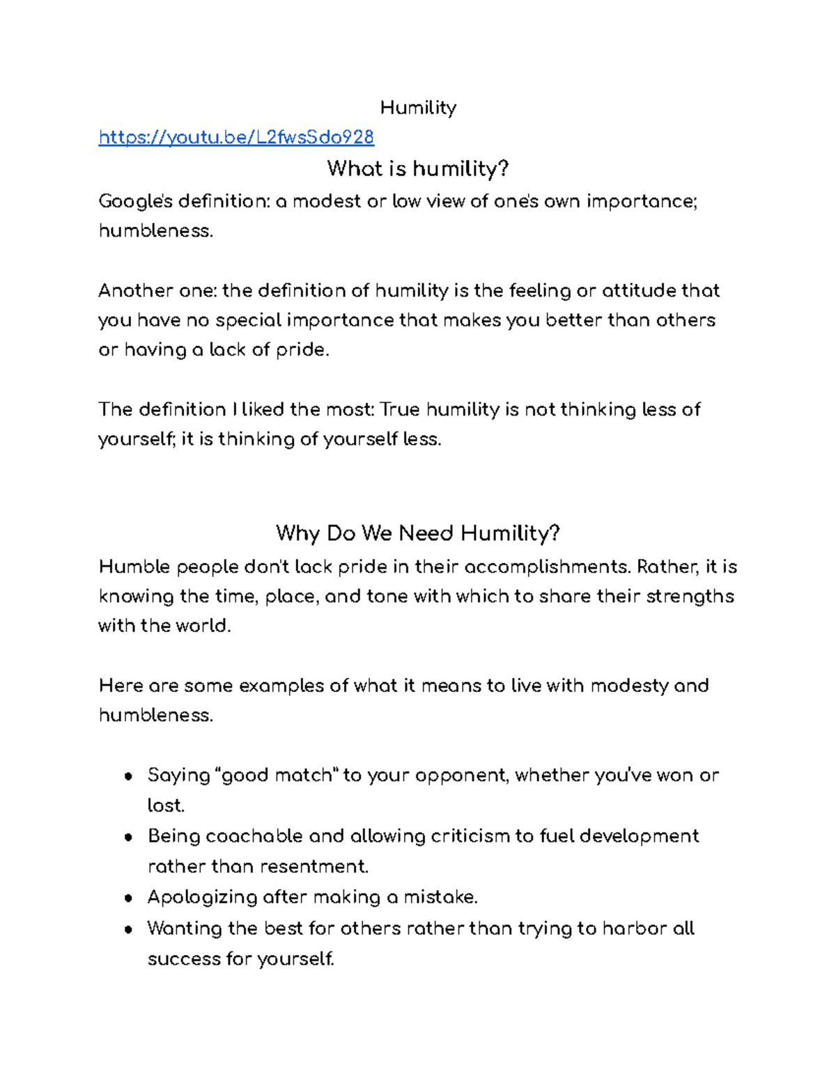 Humility - Humility youtu/L2fwsSdo What is humility? Google's ...