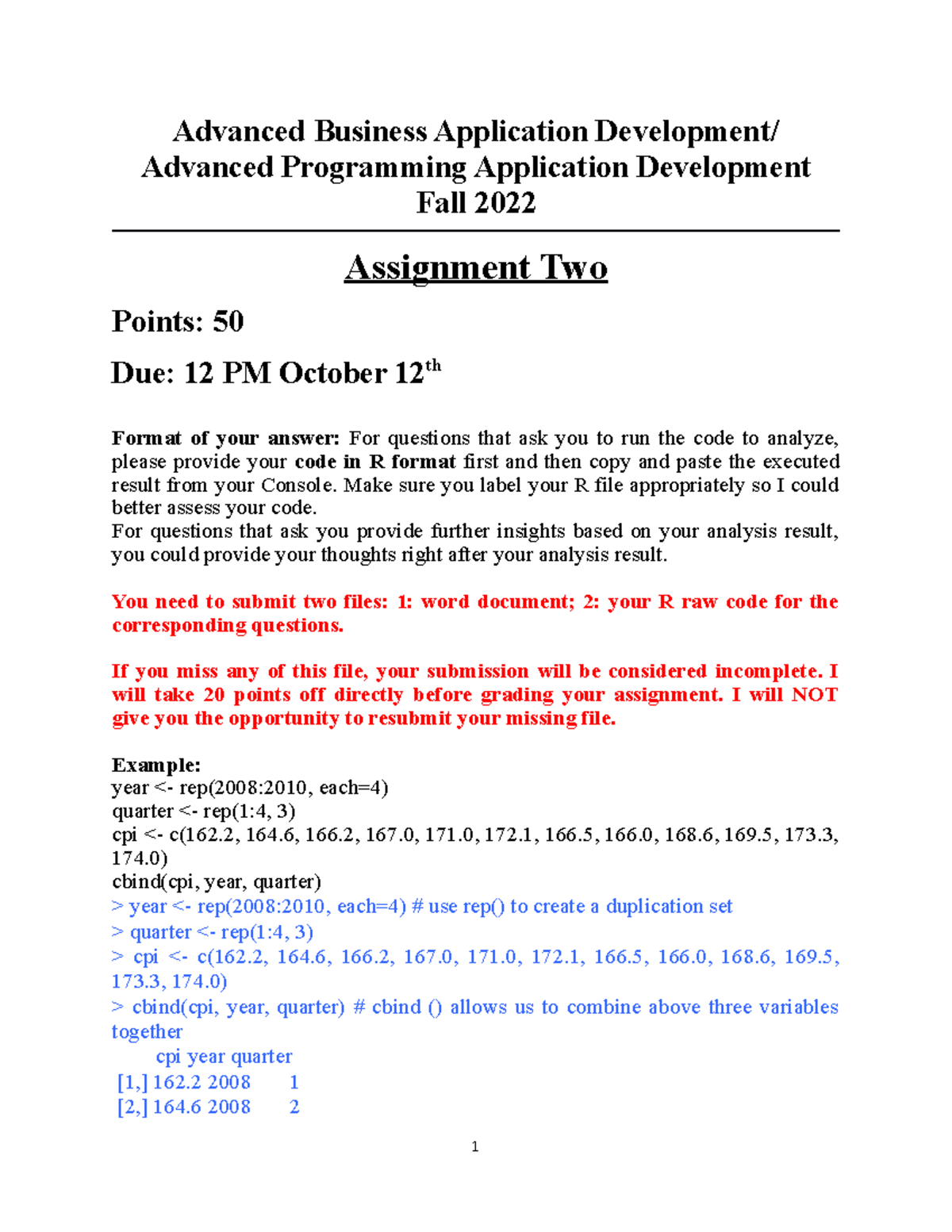 Assignment 2 - Dr. Yen-Yao Wang. - Advanced Business Application ...