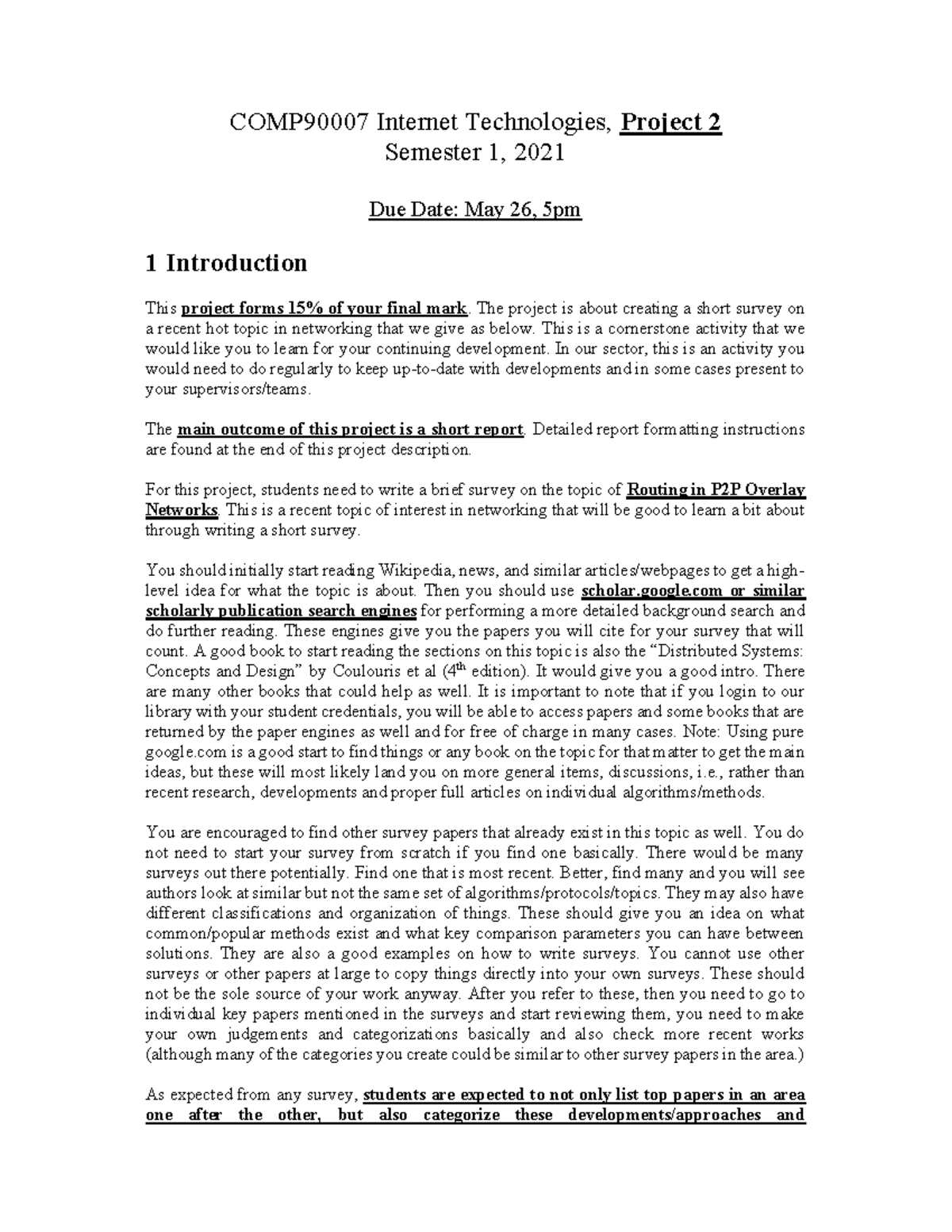 COMP90007 Project 2 - COMP90007 Internet Technologies, Project 2 Semester 1, 2021 Due Date: May ...