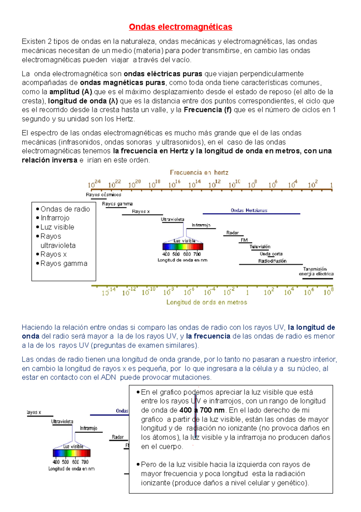 Biofisica Ondas Electromagenticas I - Ondas electromagnéticas Existen 2 ...