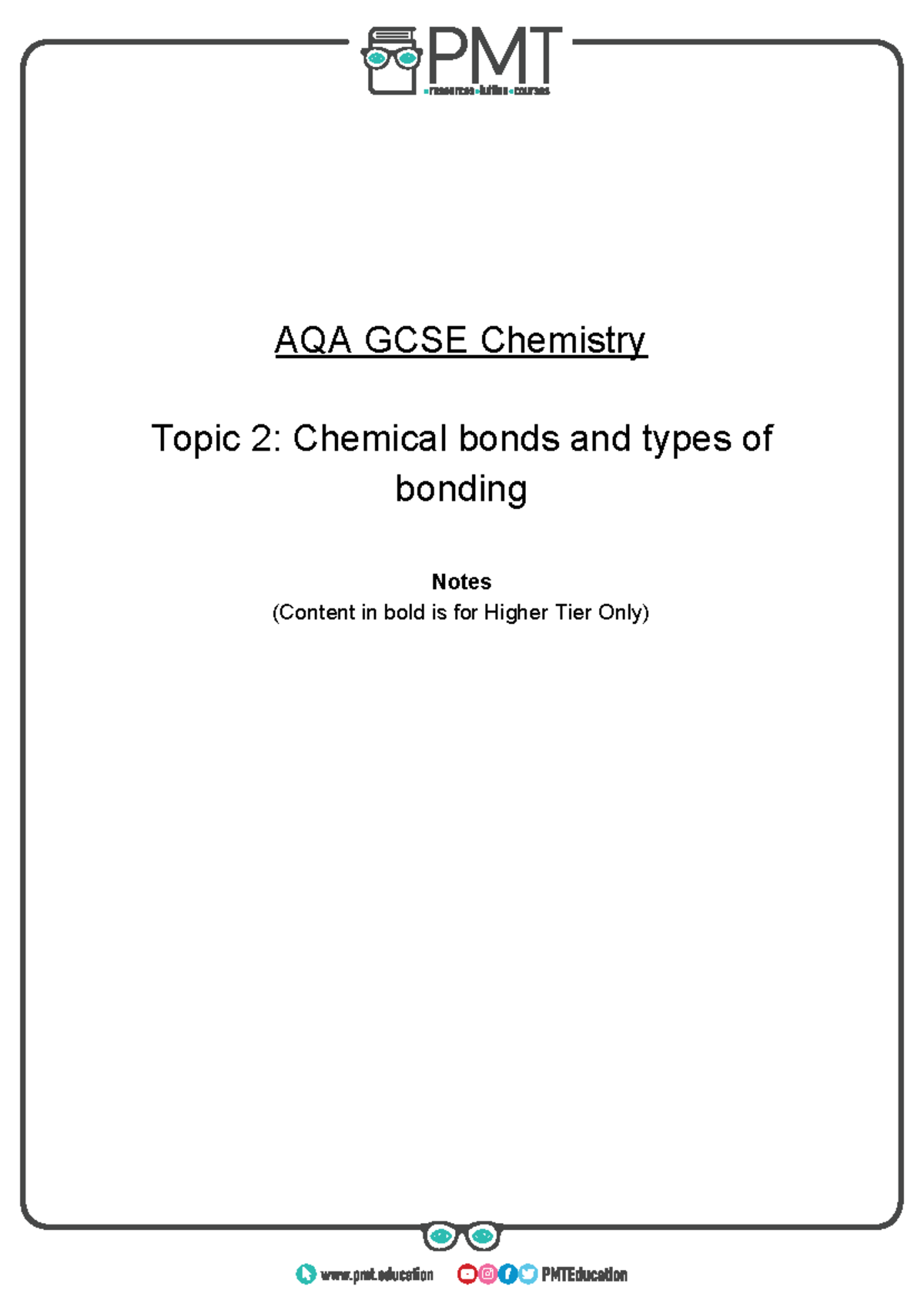 2.1 Chemical bonds and types of bonding - AQA GCSE Chemistry Topic 2 ...