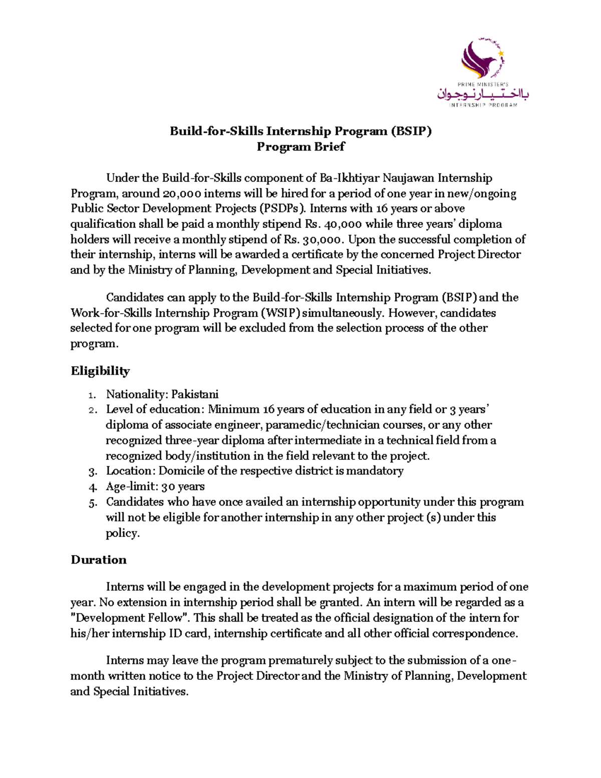 Build-for-Skills Internship Program Brief - Build-for-Skills Internship ...