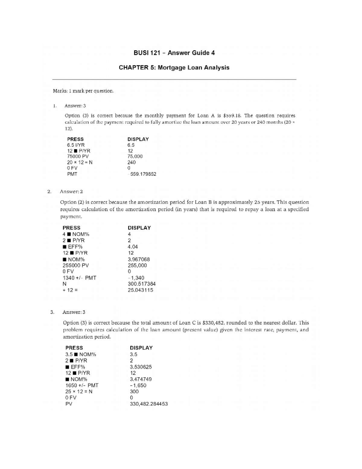 Assignment #4 Chapter 5 Mortgage Loan Analysis - MGTA05 - Studocu