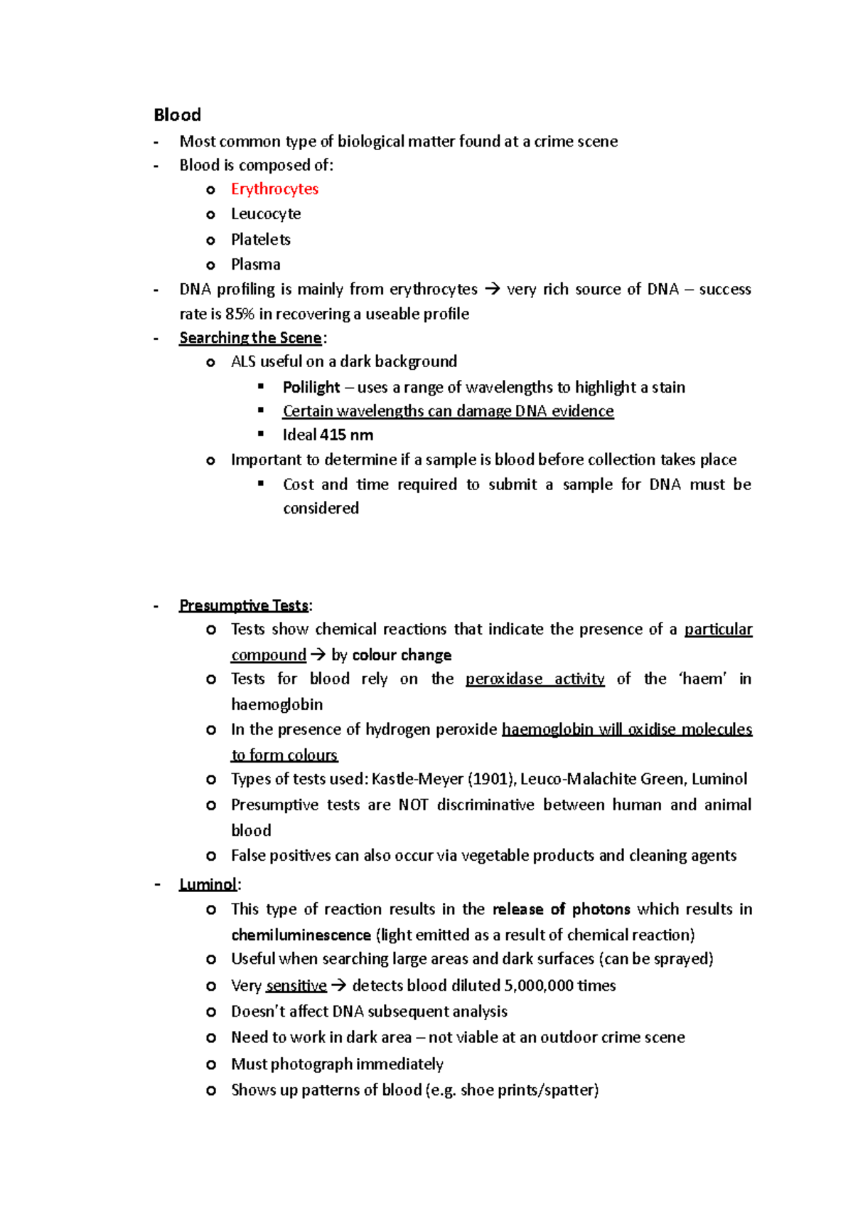 Blood - Lecture notes Class notes in Genetics - Blood - Most common ...