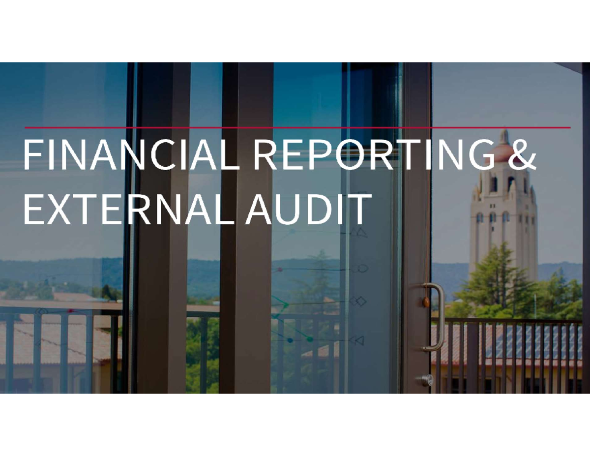 Financial Reporting and External Audit - Corporate Governance - Studocu