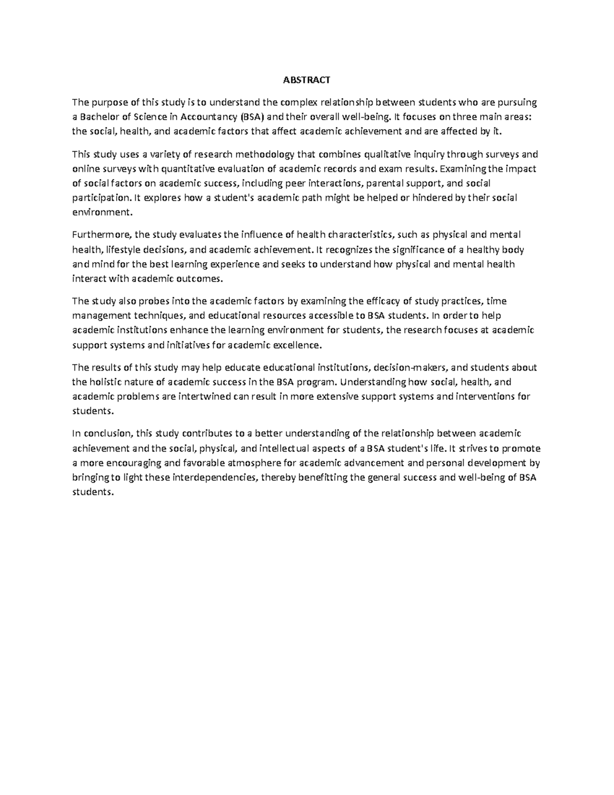 Abstract - ABSTRACT The purpose of this study is to understand the ...