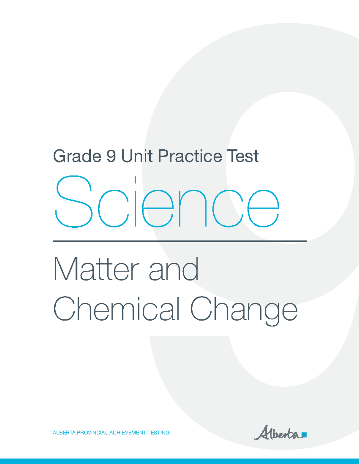 Ed grade 9 science matter and chemical change - ALBERTA PROVINCIAL ...