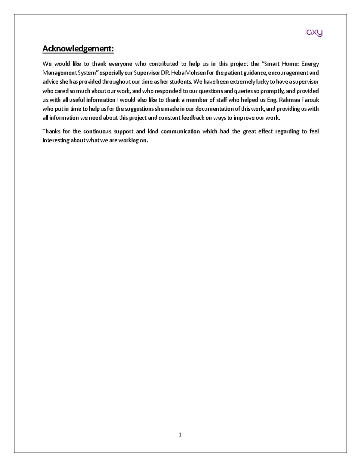 Grad Book Finished - smart home - Acknowledgement: We would like to ...