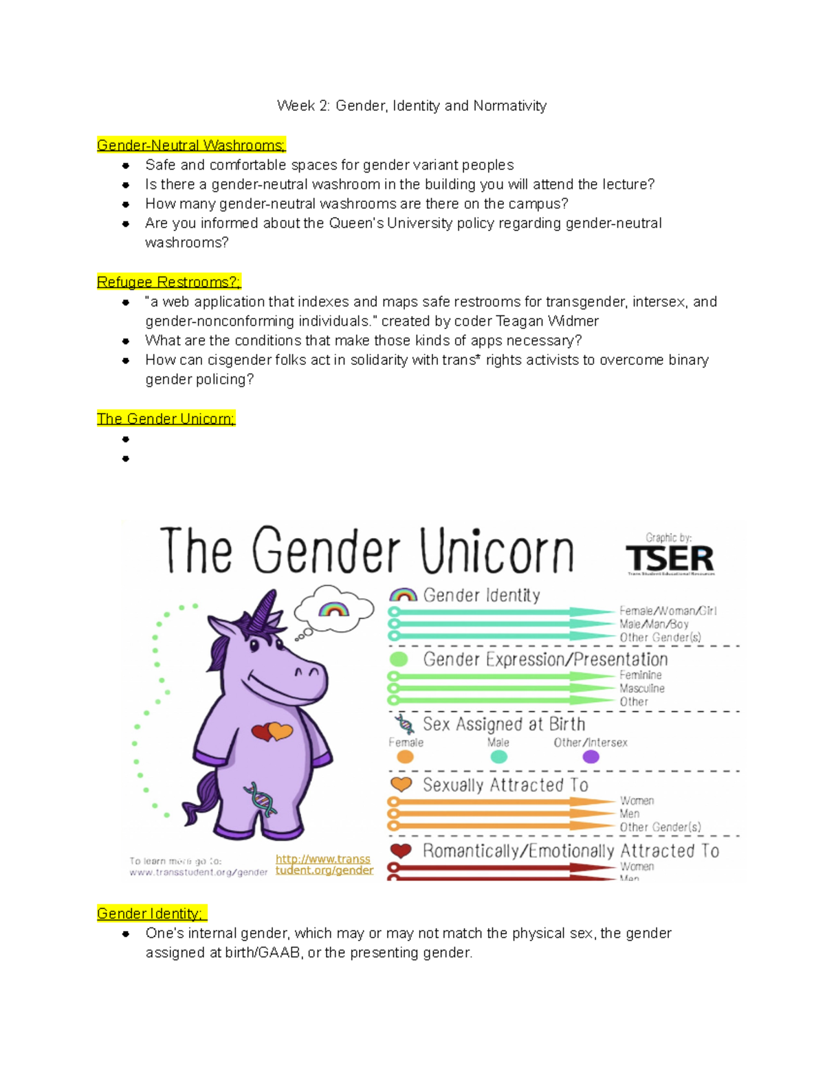 Gender, Identity and Normativity - Week 2: Gender, Identity and ...