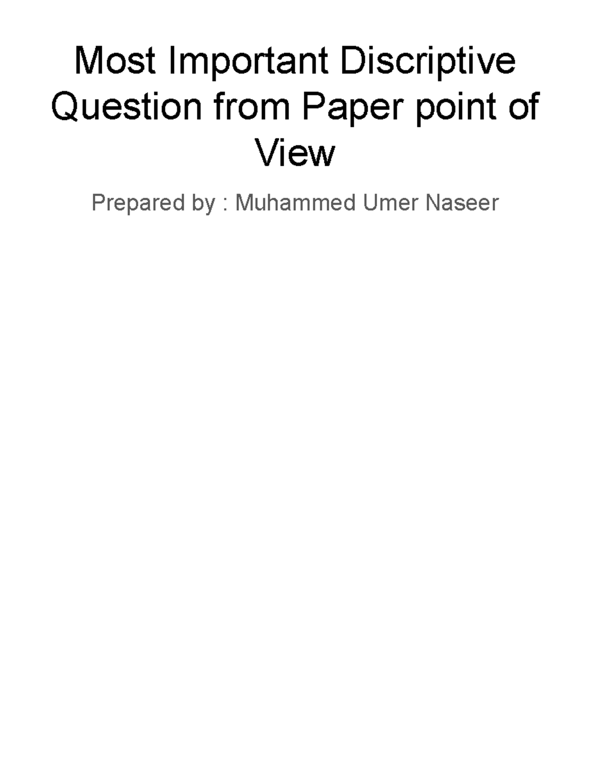 MIS Most Imp Discriptive Questions - Most Important Discriptive ...