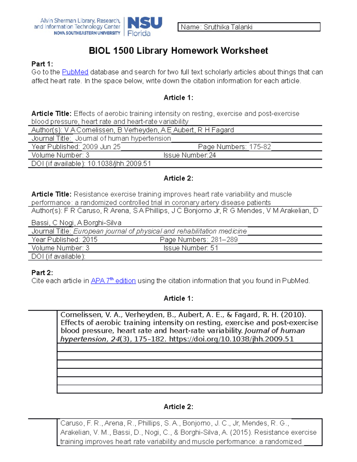 BIOL 1500 Library Worksheet - Fall 2021 - BIOL 1500 Library Homework ...