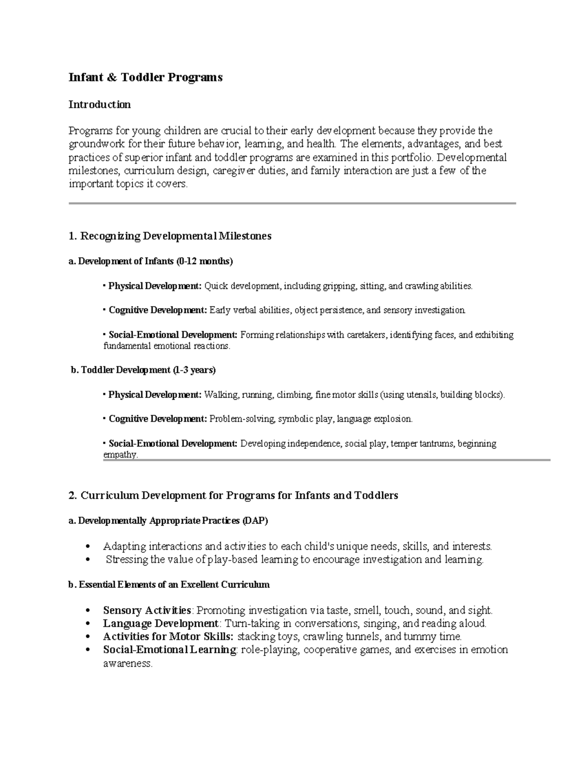 Infant Ecced 16 - Infant & Toddler Programs Introduction Programs for ...