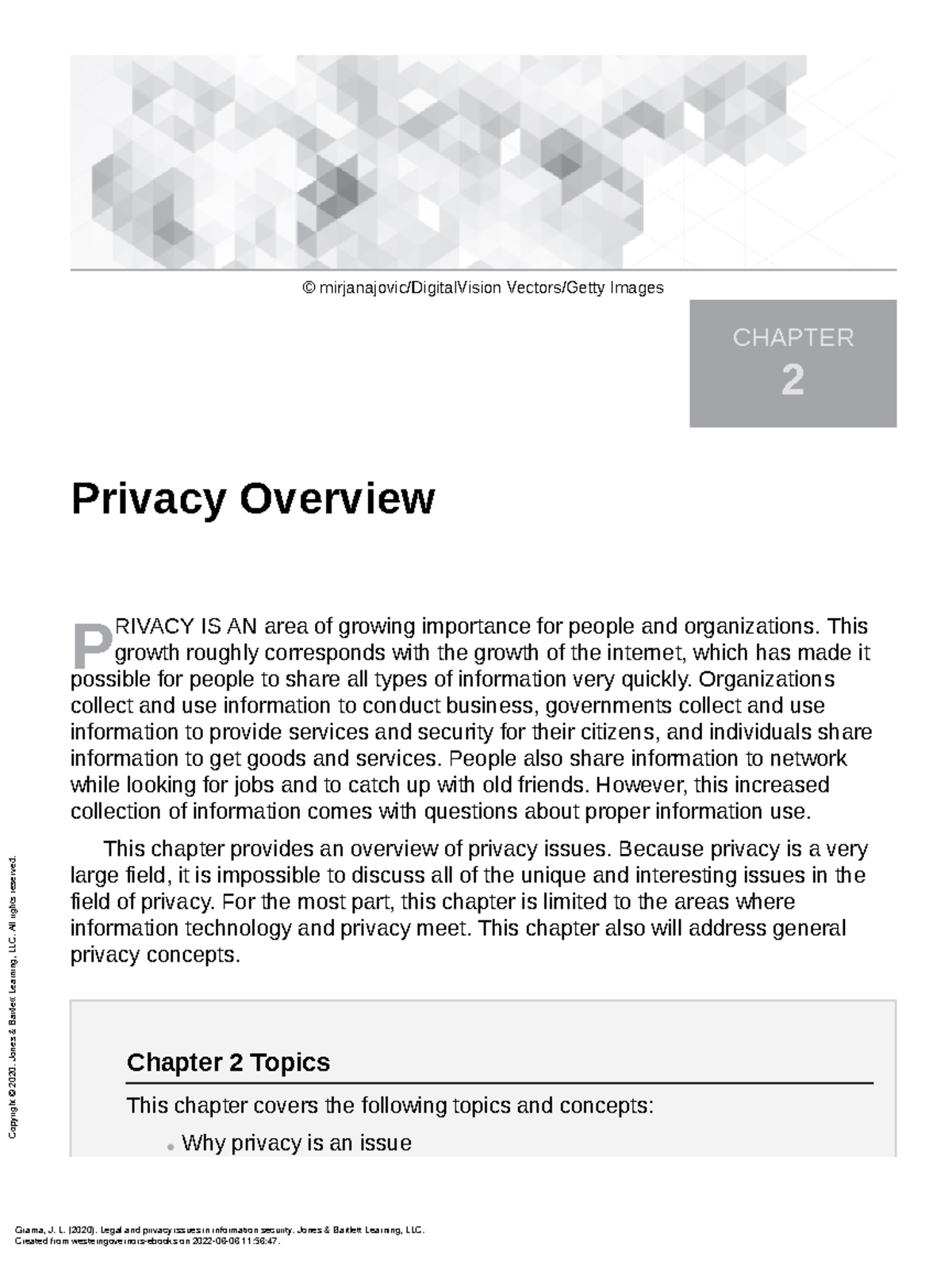 Legal and Privacy Issues in Information Security - (Chapter 2 Privacy ...