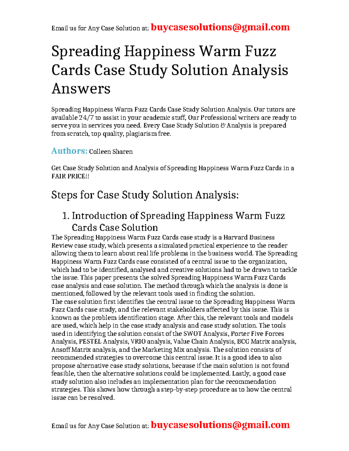 Case Solution Spreading Happiness Warm Fuzz Cards - Spreading Happiness Warm Fuzz Cards Case ...