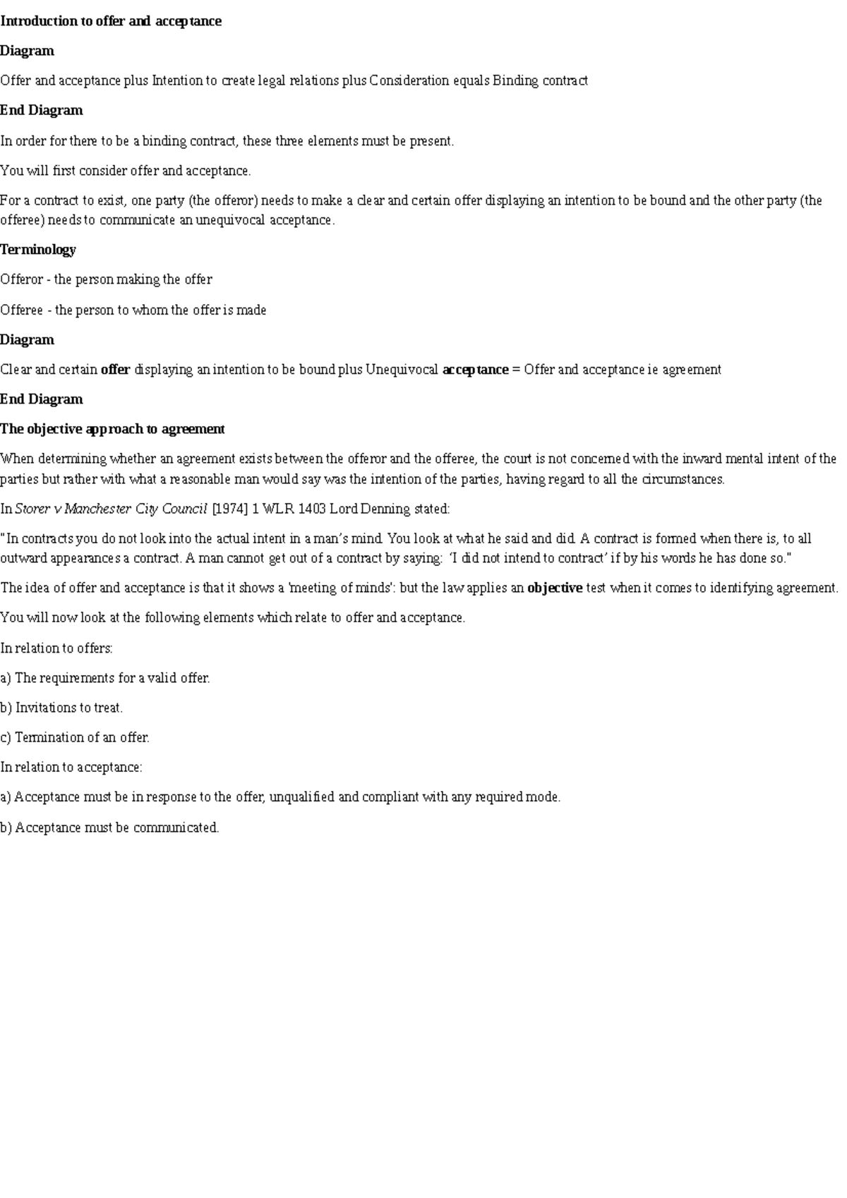 Introduction to offer and acceptance 2 - Introduction to offer and ...