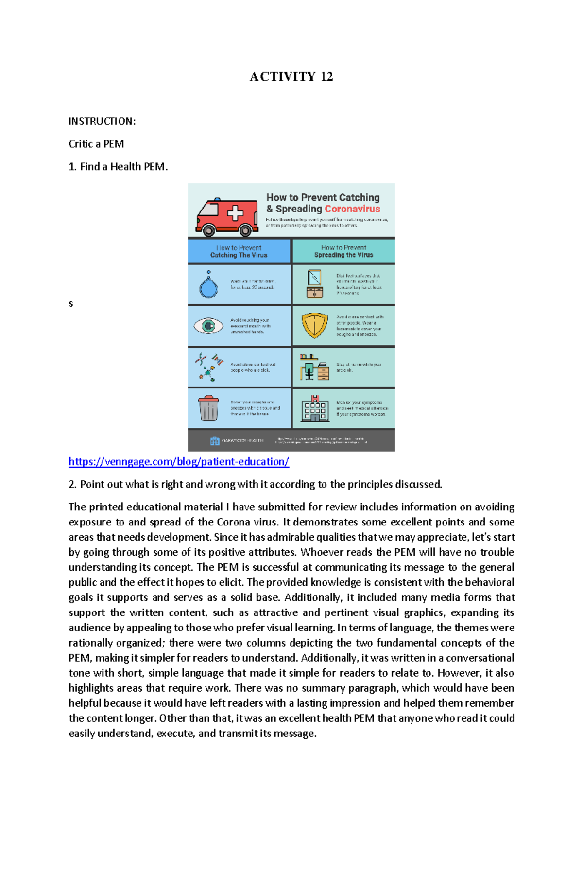 Activity 12 Critic A PEM - ACTIVITY 12 INSTRUCTION: Critic a PEM Find a ...