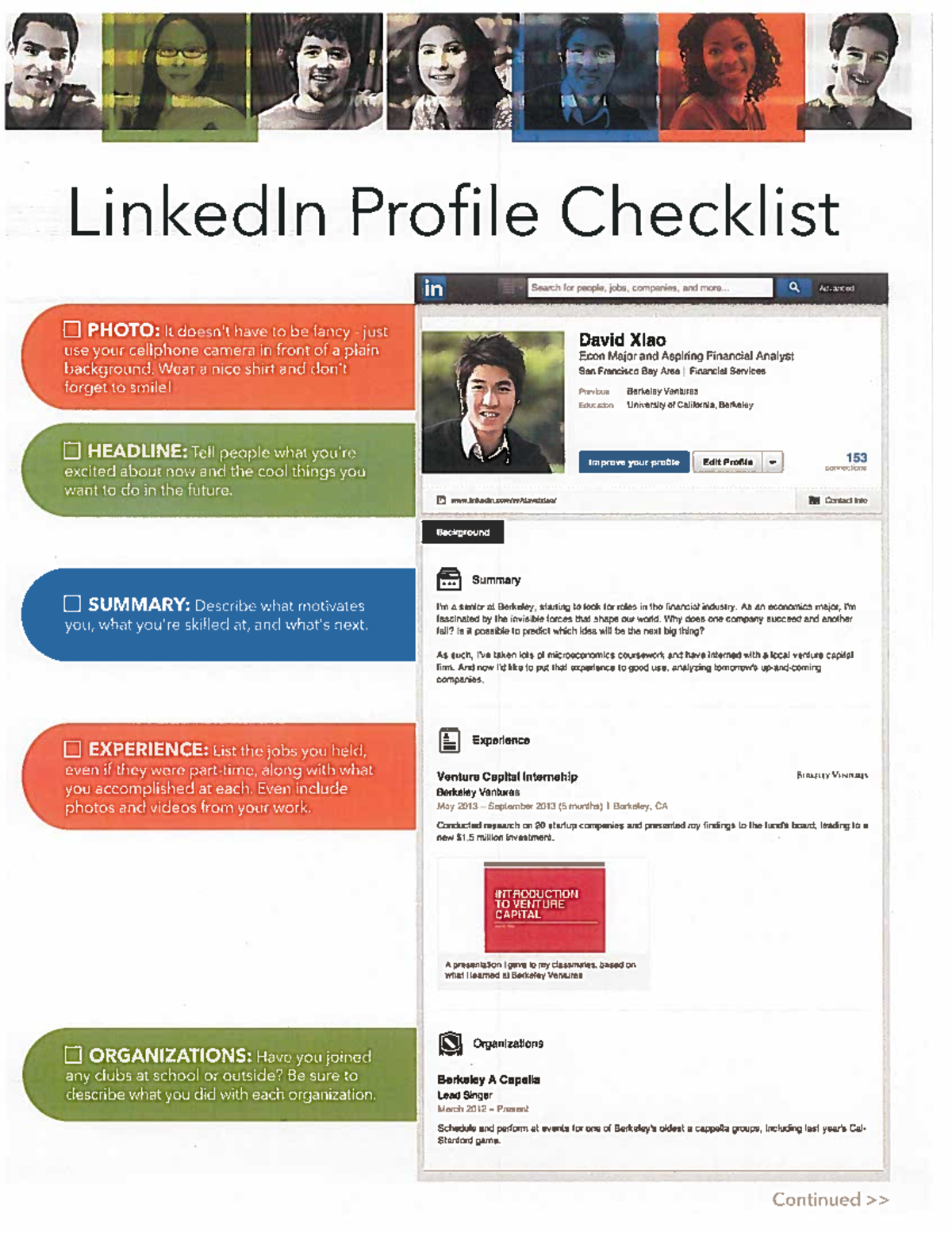 Linked In Profile Checklist #1 - BUS1500 - Studocu