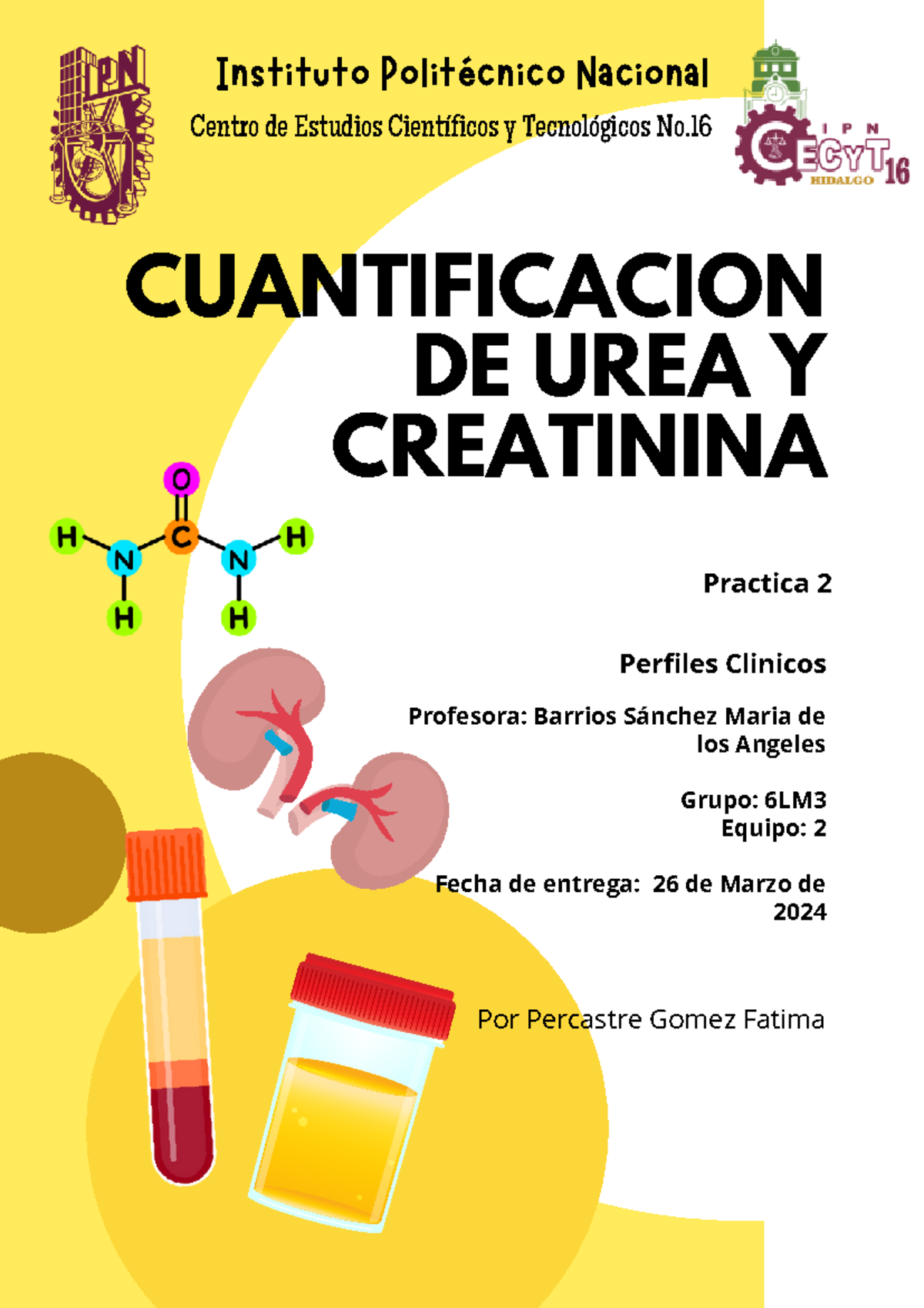 Cuantificacion de urea y creatinina - CUANTIFICACION DE UREA Y CREATININA Perfiles Clinicos ...