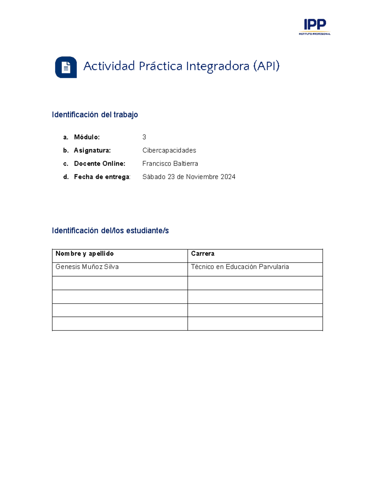 API3 - trabajo individual api 3 - Actividad Práctica Integradora (API) Identificación del ...