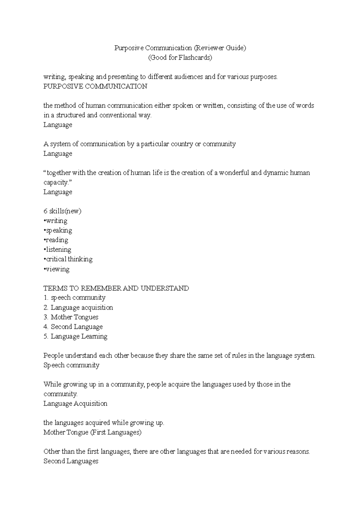 Purposive Communication Guide - PangSU - Studocu