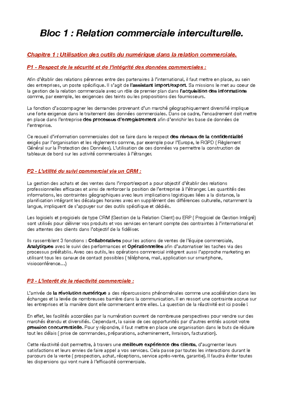 Bloc 1 - RCI Révision - Bloc 1 : Relation commerciale interculturelle ...