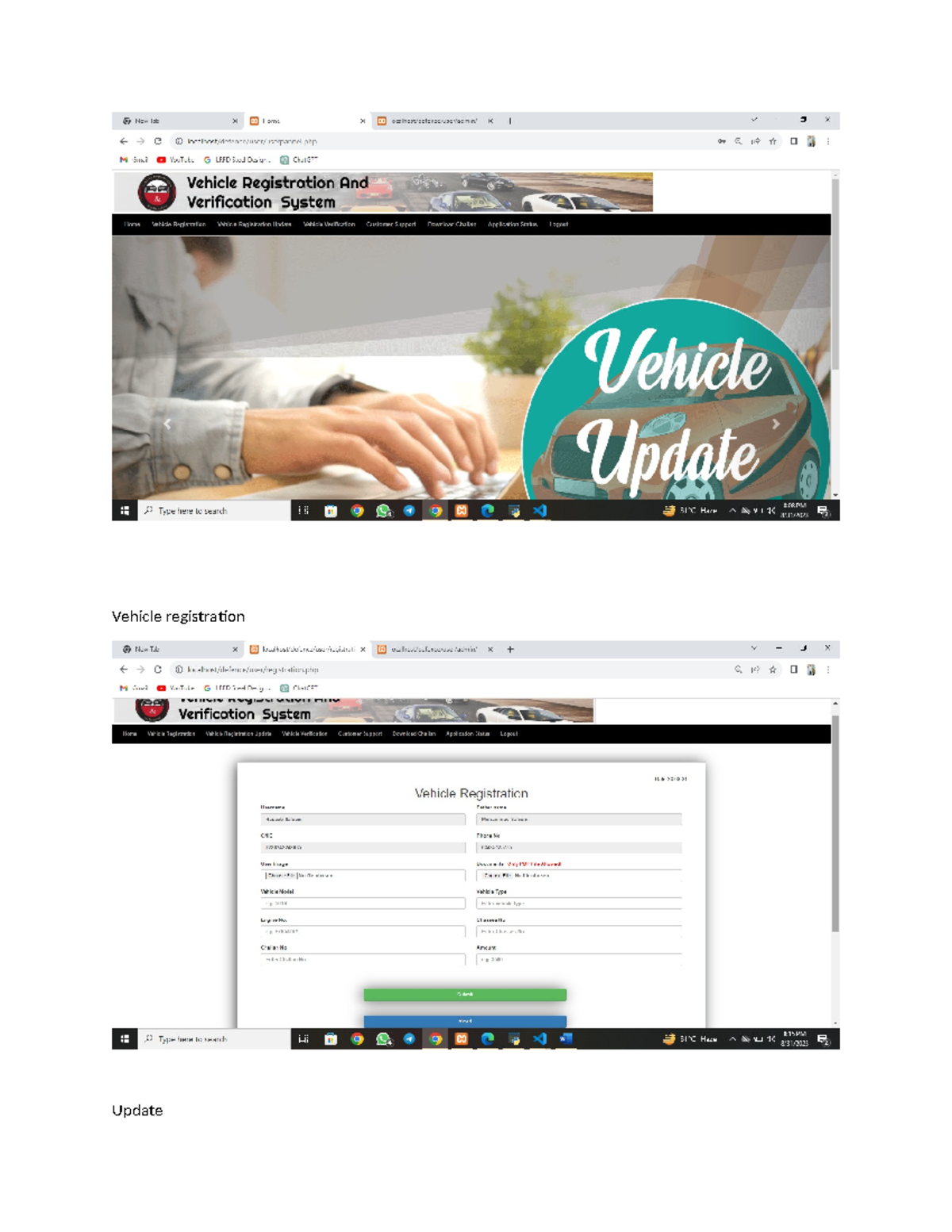 Online Vehicle Registration and Verification System - Software ...