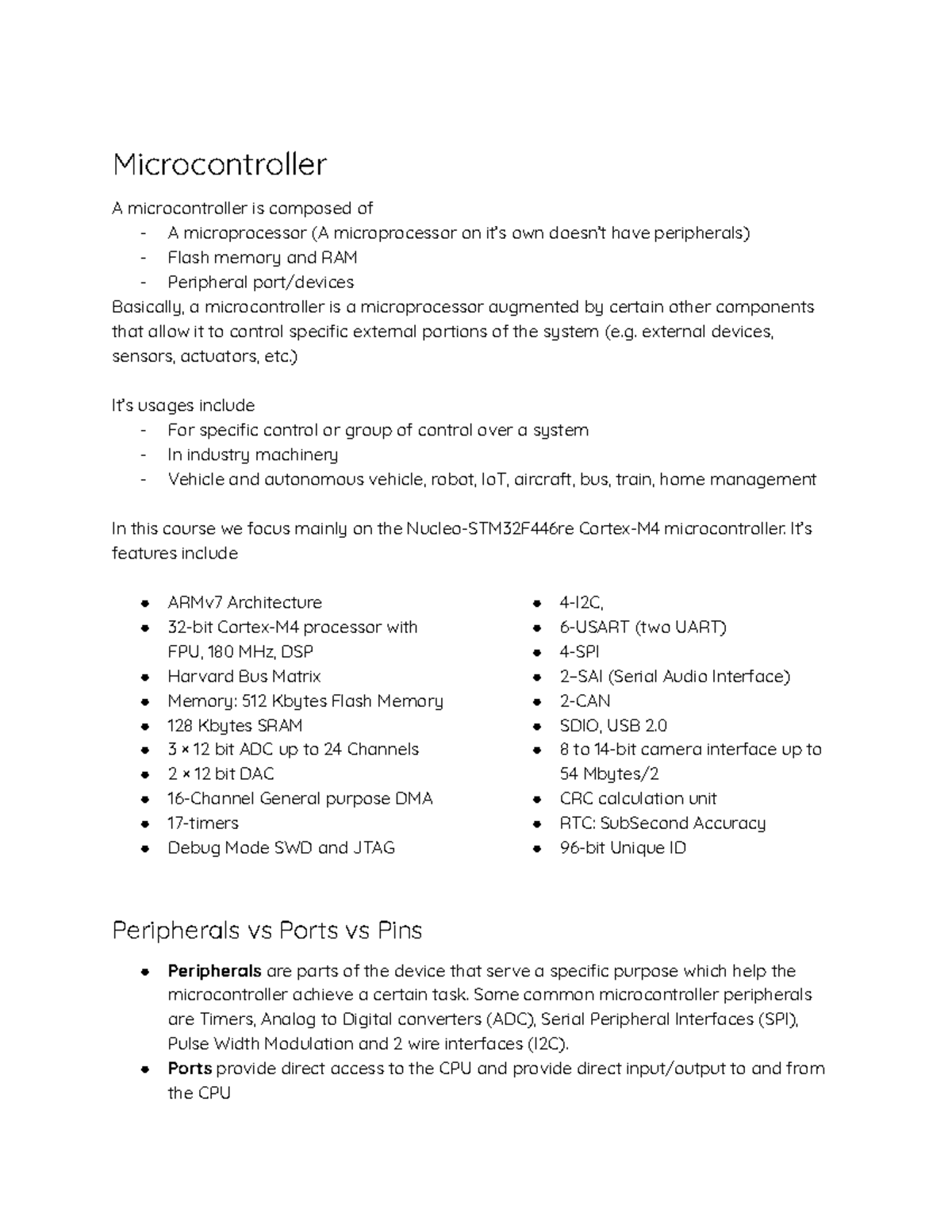 Note Mcu 1 Microcontroller Lab Tutorials Microcontroller A Microcontroller Is Composed Of