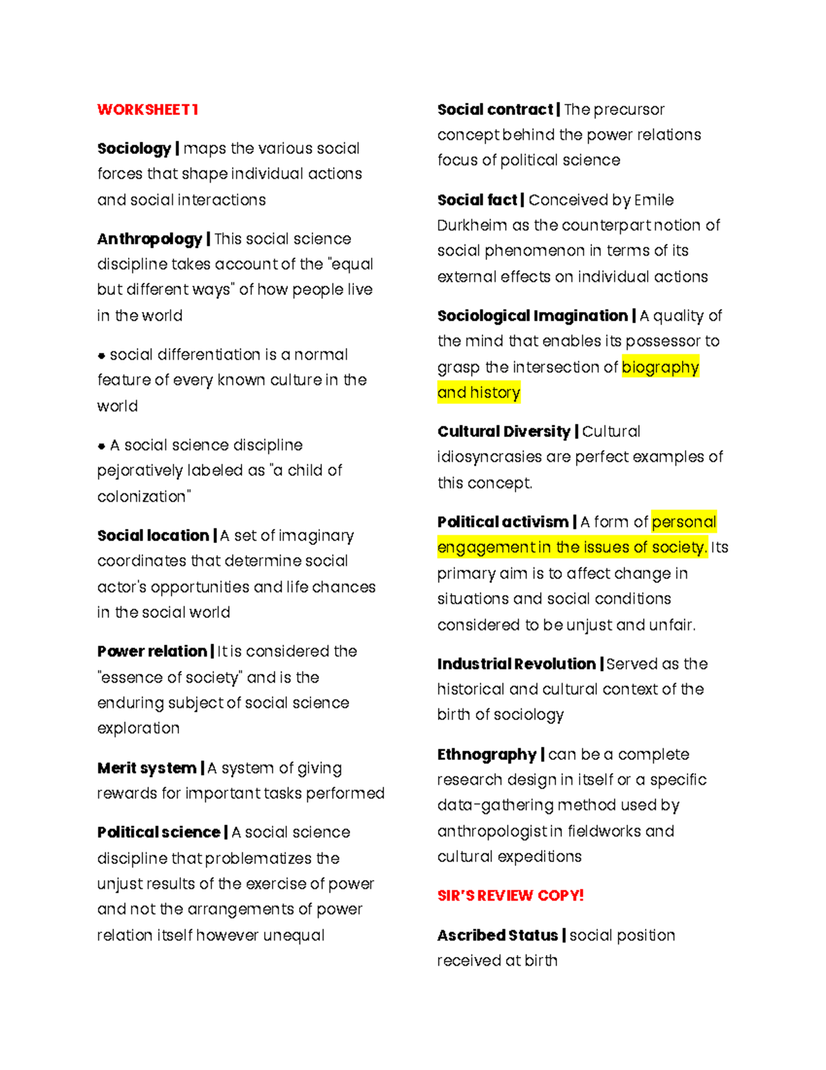 UCSP - Understanding Culture, Society, and Politics (1st Quarter ...