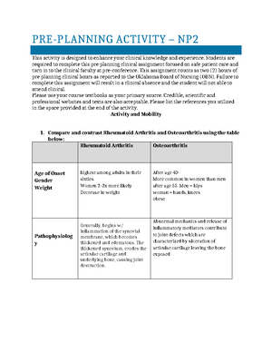 Pre-Plan incivility & Violence - PRE-PLANNING ACTIVITY – NP This ...