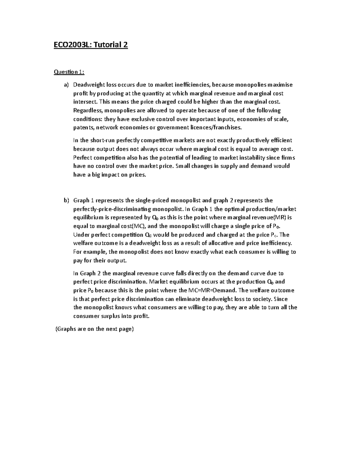 ECO2003-Tutorial 2 - tutorial 2 solutions. - ECO2003L: Tutorial 2 ...