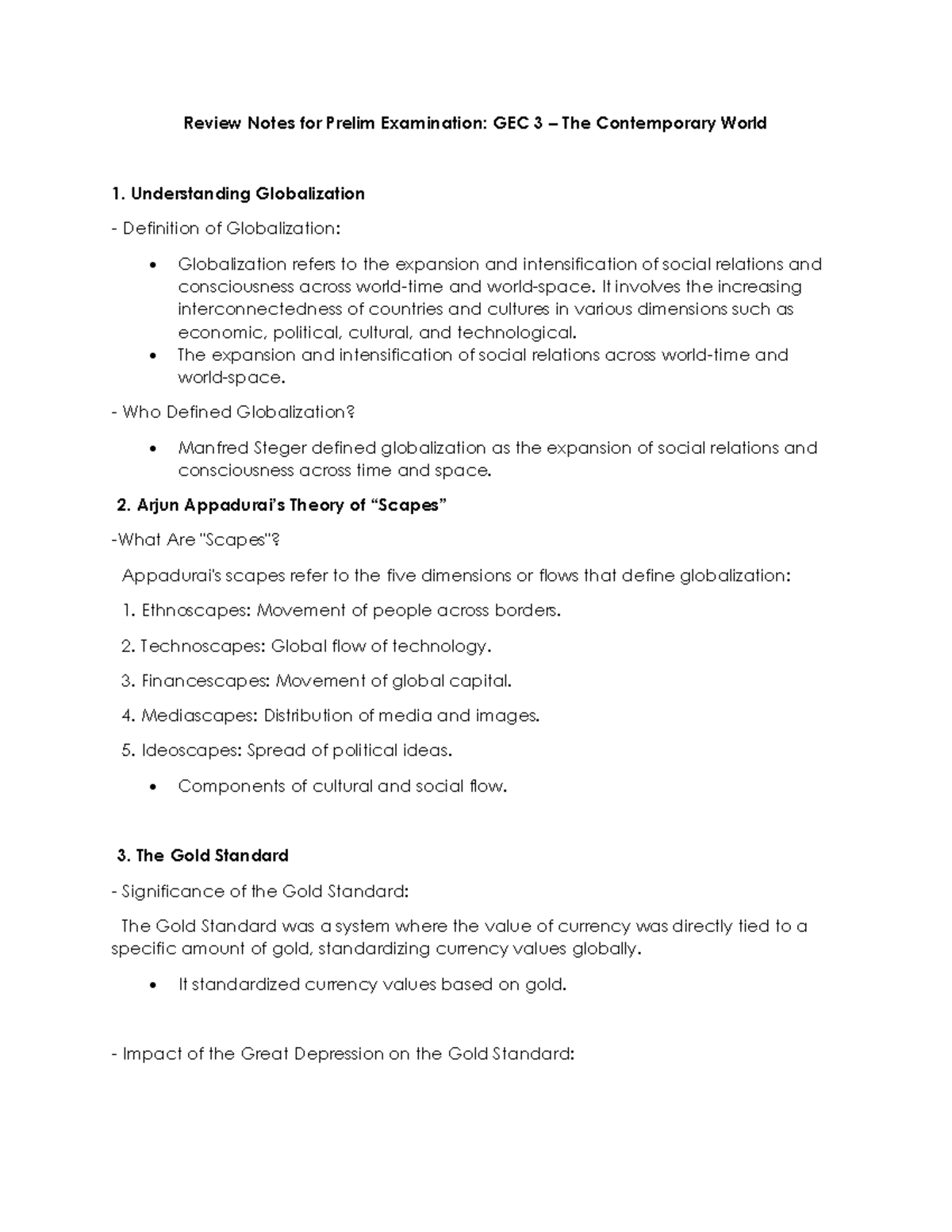 GEC 3 Prelim EXAM Review Notes - Review Notes for Prelim Examination ...