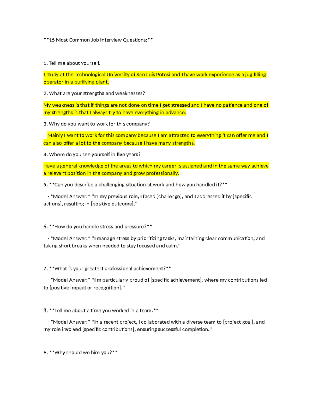 15-Most-Common-Job-Interview-Questions GGDI - 15 Most Common Job ...