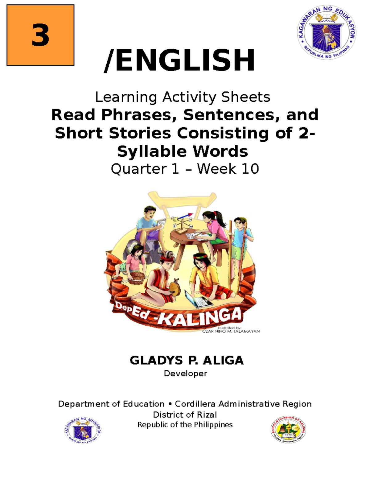 LAS-Sample - nnnnnnnnnn - /ENGLISH Learning Activity Sheets Read ...