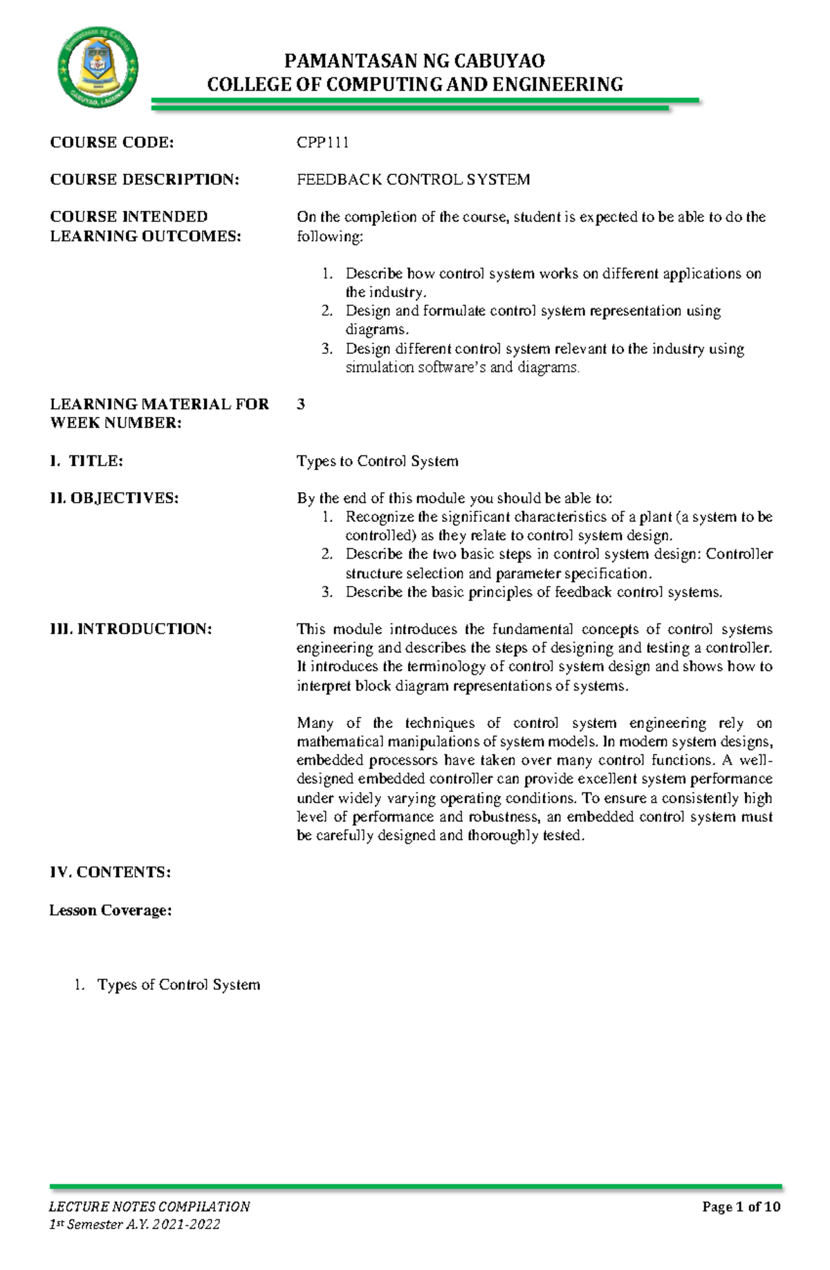 CPP111- Module 3 - eme lang - COLLEGE OF COMPUTING AND ENGINEERING ...