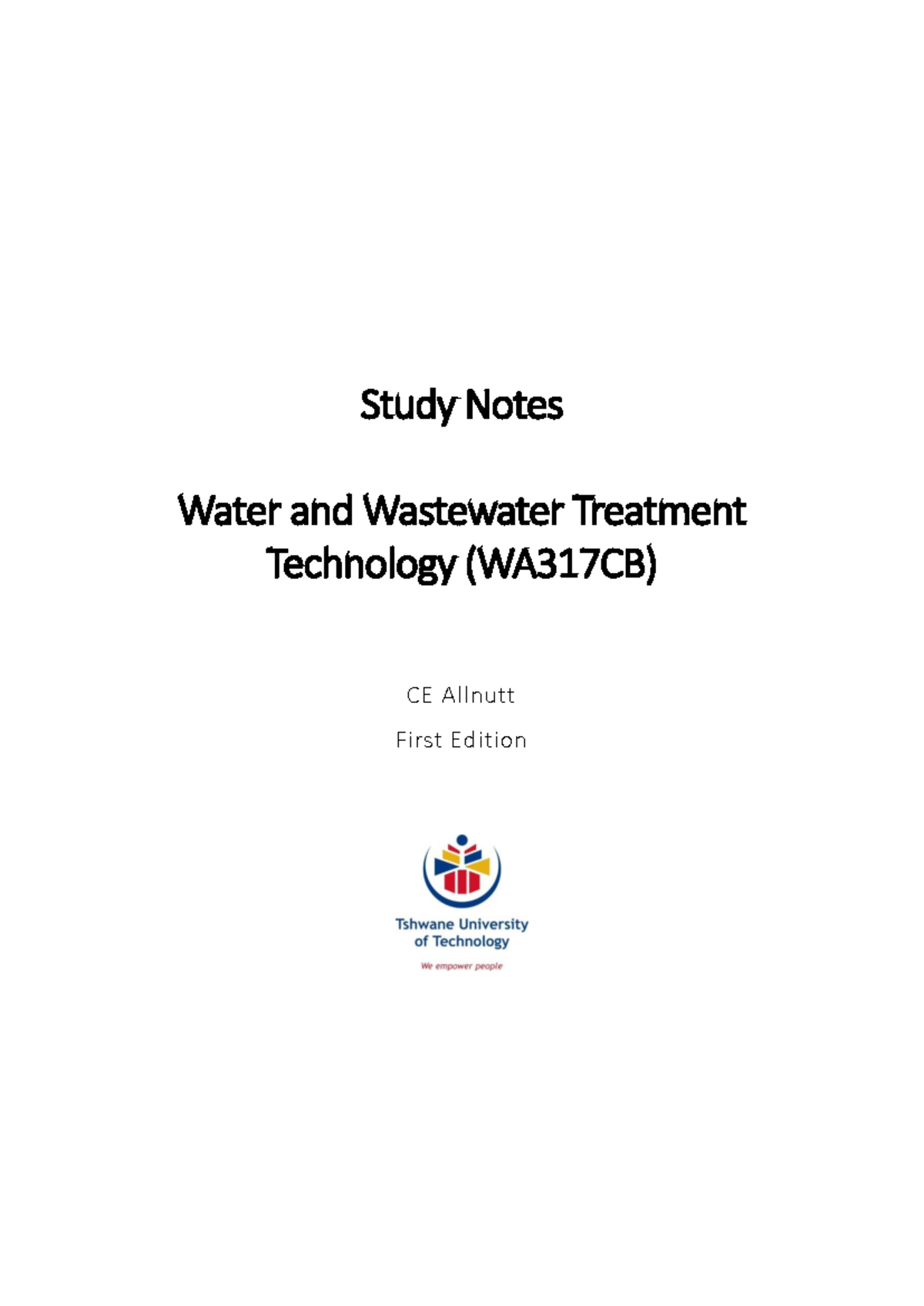 Water and Wastewater Treatment Technology Study Notes Unit 2 04-03-2024 ...