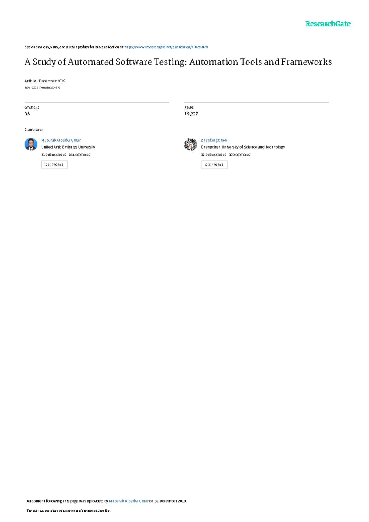 AStudyof Automated Software Testing-Automation Toolsand Frameworks ...