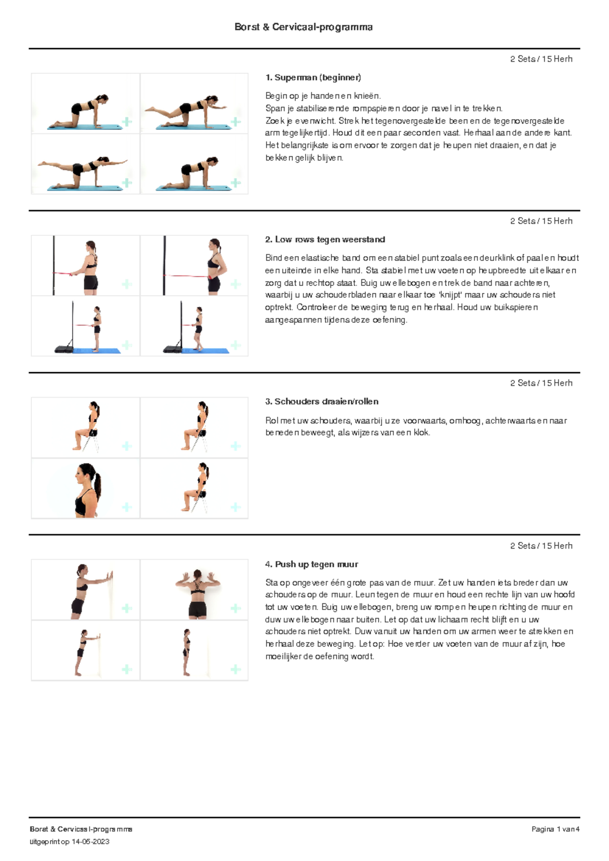 Interscapulaire spieren - 1. Superman (beginner) Begin op je handen en ...